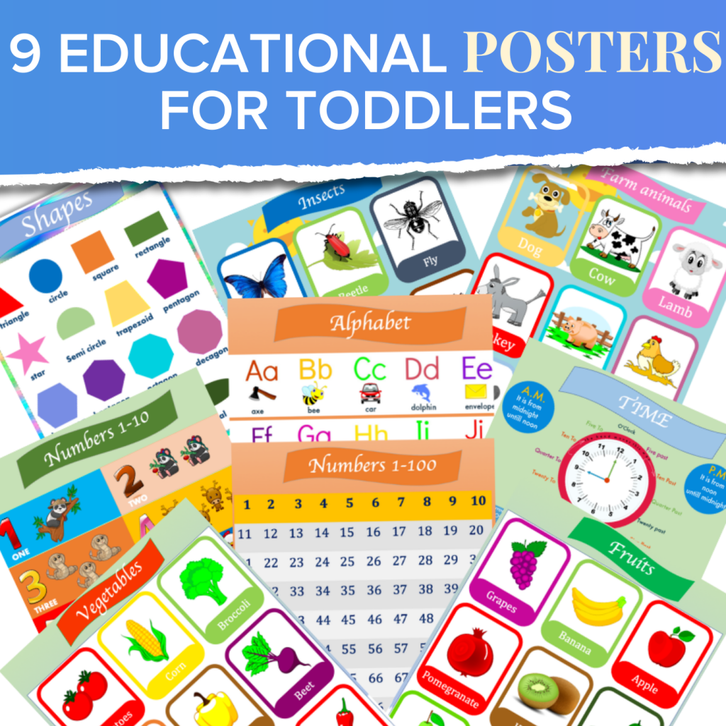 TODDLER EDUCATIONAL POSTERS – CREATIVE LEARNING FOR KIDS