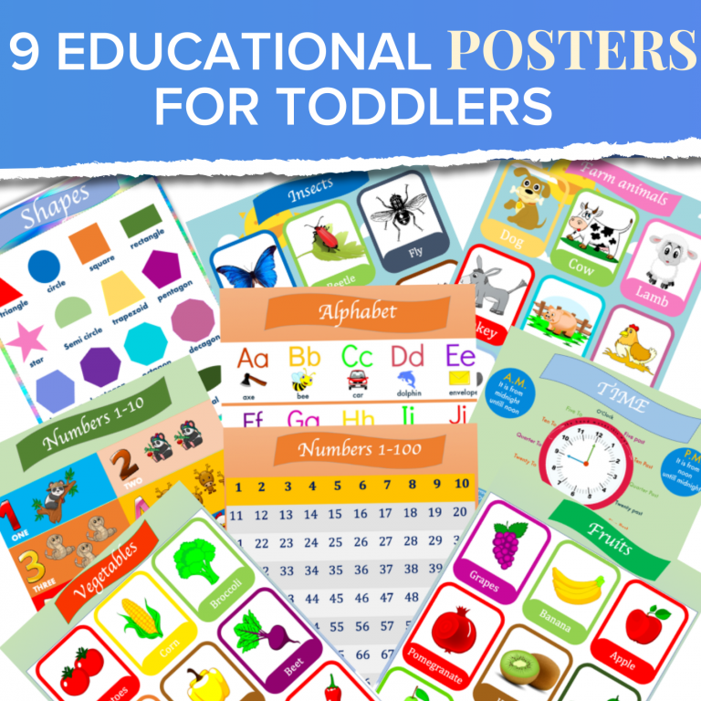 TODDLER EDUCATIONAL POSTERS – CREATIVE LEARNING FOR KIDS