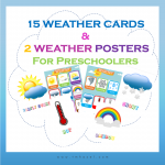 15 Weather Cards and 2 WEATHER Posters for Toddlers, Preschool ...