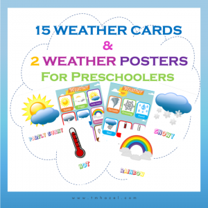 15 Weather Cards and 2 WEATHER Posters for Toddlers, Preschool ...