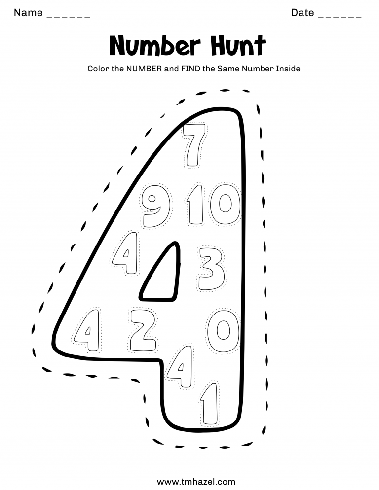 NUMBERS HUNT WORKSHEETS – CREATIVE LEARNING FOR KIDS